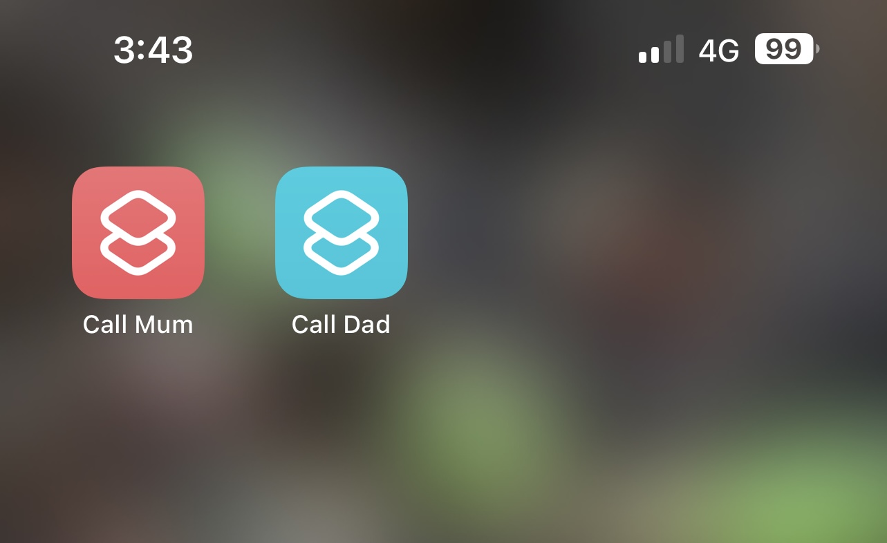 Adding 'Call Parent' Shortcuts to the Home Screen of an iPhone